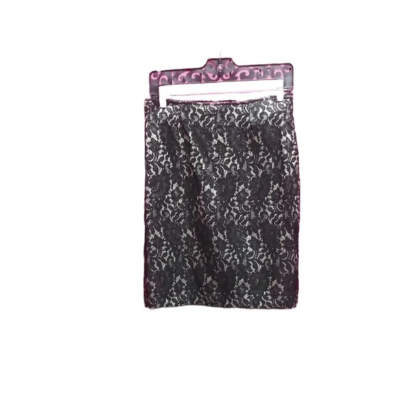La Belle | Skirts | La Belleskirt Off White Covered With Black Lace ...